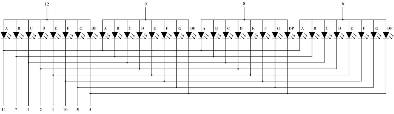 4桁の7セグLEDをダイナミック点灯させてデジタル時計を自作 | e-DIY