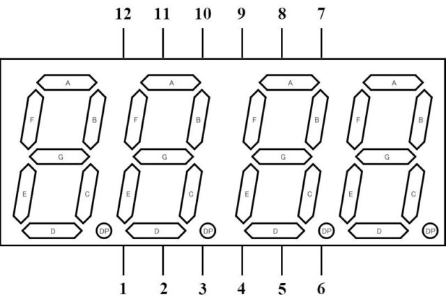 4桁の7セグLEDをダイナミック点灯させてデジタル時計を自作 | e-DIY